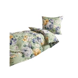Traumschlaf Bettw&auml;sche Rosi gr&uuml;n in gr&uuml;n | Gr.: 140x200-cm-70x90-cm