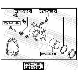 FEBEST Bremssattel 0277y61rr Hinterachse rechts f&uuml;r NISSAN
