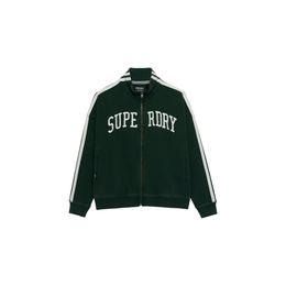 Superdry & Co Zip-Up Hoodie 'Athletic Essentials' female size XXL Dark green / White