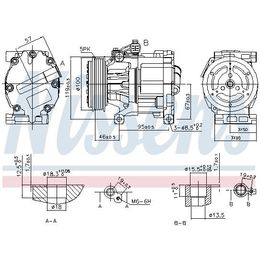 NISSENS Kompressor, Klimaanlage 89405 f&uuml;r LANCIA ABARTH Chrysler Fiat