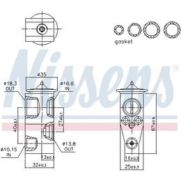 NISSENS Expansionsventil, Klimaanlage 999433 f&uuml;r MITSUBISHI