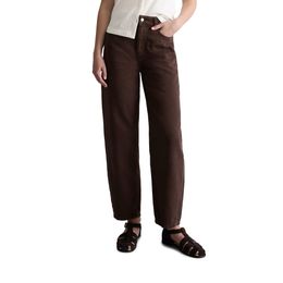 Marc O'Polo Damen Relax-fit-Jeans "aus Rigid Denim", braun, Gr. 32, MARC O'POLO DENIM, unifarben, Obermaterial: 67% Baumwolle, 33% Lyocell, Jeans