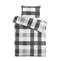 Kayoom Bettw&auml;sche Nevada 125-GB in Anthrazit / Mint | Gr.: 260 x 220 cm