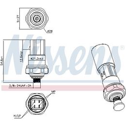NISSENS Druckschalter, Klimaanlage 301093 f&uuml;r HYUNDAI