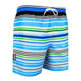 GUGGEN Mountain Boardshorts gestreift im Streifenmuster Blau | Gr.: M
