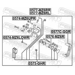 FEBEST Bremssattel 0577mz6rr Hinterachse rechts f&uuml;r MAZDA