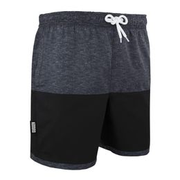 GUGGEN MOUNTAIN Badehose mit Muster Grau Schwarz Boardshorts | Gr.: S