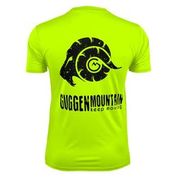 GUGGEN Mountain Funktionsshirt Sport T-Shirt mit Logo in Gelb | Gr.: M