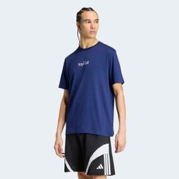 Herren T-Shirt "M DONUT BAG T", blau, Gr. M, adidas Sportswear, Obermaterial: 100% Baumwolle, Shirts, f&uuml;r Erwachsene, sportlicher Stil, aus Baumwolle