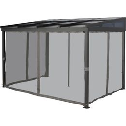 Konifera Pavillonseitenteil Moskitonetz f&uuml;r Anbaupavillon Bilbao, BxT: 423x300 cm, abnehmbar grau Polyester Einheitsgr&ouml;&szlig;e