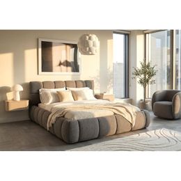 OTTO home Polsterbett &raquo;Sennor&laquo; gepolstertes Kopfteil und Rahmen, Bezug mit Melange-Effekt 100% PES Liegefl&auml;che L&auml;nge B: 200cm x 160cm, Chenille, H&ouml;he 