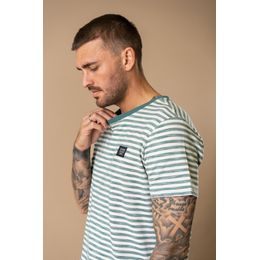Herren T-Shirt "Men T-Shirt", gr&uuml;n, Gr. XXXL, PETROL INDUSTRIES, gestreift, Jersey, Obermaterial: 48% Baumwolle, 48% Polyester, 4% Elasthan, Shirts,