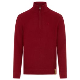 MAN'S WORLD MAN'S WORLD Herren Troyer, rot, Gr. S, unifarben, Strick, Obermaterial: 50% Baumwolle, 50% Polyacryl, Pullover, aus Strick, unifarben mit