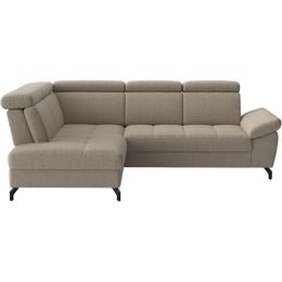 Sit & More sit&more Ecksofa &raquo;Vanity; L-Form, B. 254 cm&laquo; Inkl.Sitz-,Kopf-und Armteilverstellung 100% Polyester B/H/T: 254cm x 84cm x 197cm, Cord, Ottomane links, 