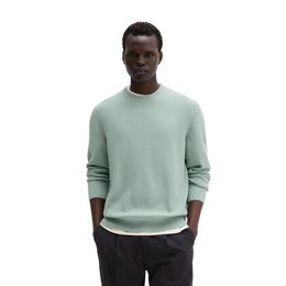 Marc O'Polo MARC O'POLO Herren Rundhalspullover "aus reiner Bio-Baumwolle", gr&uuml;n, Gr. S, unifarben, Obermaterial: 100% Baumwolle, Pullover