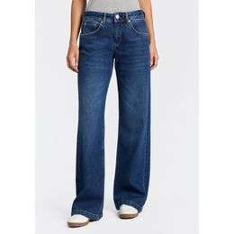 Herrlicher Damen Straight-Jeans "Edna Denim", blau, Gr. 27, Denim/Jeans, Obermaterial: 99% Baumwolle, 1% Elasthan, Jeans, unten leicht ausgestellt,