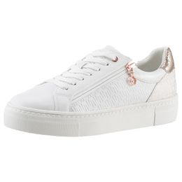 Tamaris Damen Plateausneaker, Gr. 38, rosa, Synthetik, Textil, kontrastfarbene Details, leicht gl&auml;nzend, Schuhe, Freizeitschuh, Halbschuh, Schn&uuml;rer