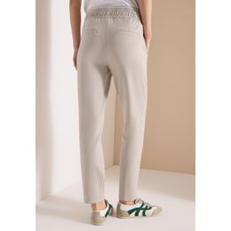 Cecil Damen Stoffhosegrain beige, Gr. XL, unifarben, Stoff, 61% Viskose, 32% Polyamid, 7% Elasthan, Hosen, Middle Waist