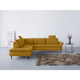 Quelle Home affaire Ecksofa &raquo;Birkholm L-Form&laquo; Armlehnverstellung, auch in Easy Clean Bezug - mit Wasser zu reinigen gelb 98% Polyester 2% Polyamid B/H/T: 