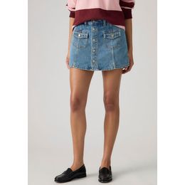 Levi's LEVI'S Damen Skort "BUTTON FRONT SKORT", blau, Gr. 27, Web, Obermaterial: 100% Baumwolle, R&ouml;cke, mit praktischen Taschen