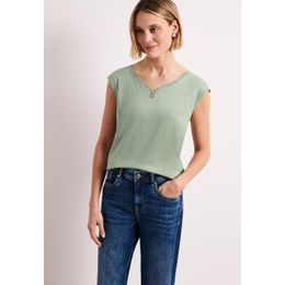 Street One Damen Shirttop, gr&uuml;n, Gr. 46, unifarben, Web;Stoff;Jersey, 50% Baumwolle, 50% Modal, Tops, Jersey