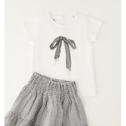 IDO M&auml;dchen Minirock "BABY GIRL SUMMER SET", schwarz-wei&szlig;, Gr. 128, 100% Baumwolle - 80% Polyester, 20% Baumwolle, R&ouml;cke