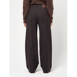 Gang Damen Bundfaltenhose "94SILVIA WIDE"braun stripe, Gr. 31, gestreift, Web, Obermaterial: 65% Polyester, 33% Viskose, 2% Elasthan, Hosen, mit