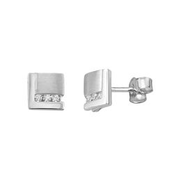 Firetti Damen Paar Ohrstecker &raquo;Schmuck Geschenk Silber 925 Ohrschmuck Ohrringe quadratische Form&laquo; mit Zirkonia (synth.) silber Silber 925 (