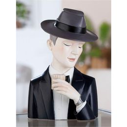 Casablanca by Gilde Dekofigur &raquo;Figur Gentlemam&laquo; Handbemalt in Grau und Schwarz grau Polyresin (Kunststein) B/H/T: 16cm x 26cm x 14,5cm