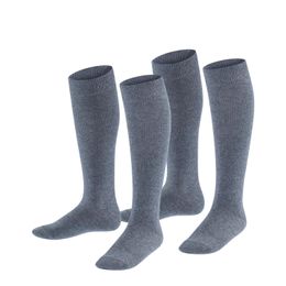 Esprit Kinder Kniestr&uuml;mpfe "Foot Logo", Gr. 35light graumelange, Baumwollmischung, unifarben, Socken, geripptes B&uuml;ndchen, unifarben