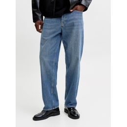 Jack & Jones JACK & JONES Herren Relax-fit-Jeans "JJIALEX JJCREW SQ 063", blau, Gr. 33, Abriebeffekte, Denim/Jeans, Obermaterial: 100% Baumwolle, Jeans,