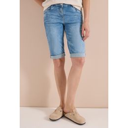Cecil Damen Slim-fit-Jeans, blau, Gr. 36, unifarben, Jeans, 78% Baumwolle, 20% Polyester, 2% Elasthan, Jeans, aus Baumwolle mit Stretchanteil