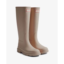 Hunter Damen Gummistiefel "UNISEX DOWNPOUR TALL BOOT", Gr. 41, beige, Gummi, Schuhe, wasserdicht