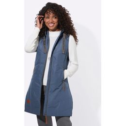 Casual Looks Damen Longweste, blau, Gr. 48, unifarben, 100% Polyester, Wattierung:100% Polyester, Westen