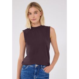 Damen Tr&auml;gertopvery berry, Gr. 46, STREET ONE STUDIO, unifarben, Web, 48% Baumwolle, 47% Modal, 5% Elasthan, Tops, Basic