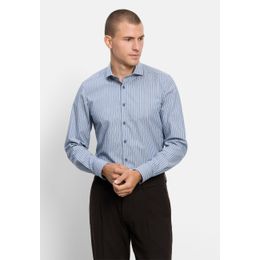 OLYMP Herren Businesshemd "OLYMP Level Five, Body Fit, Haifisch", blau, Gr. 43, 97% Baumwolle, 3% Elastolefin, Hemden