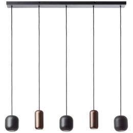 Pendelleuchte &raquo;Jane&laquo; GU10 1 Stk. H 150 cm, GU10 Fassung, k&uuml;rzbar, Metall, schwarz braun braun 5, 1 Stk.