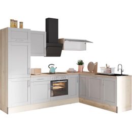 Optifit K&uuml;che &raquo;Ahus&laquo; 200 x 270 cm breit, wahlweise mit E-Ger&auml;ten, Soft Close Funktion grau B/H/T: 270cm x 211,8cm x 60cm, ohne E-Ger&auml;te