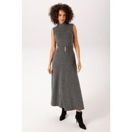 Aniston CASUAL Damen Maxikleid, grau, Gr. 44, meliert, Jersey, Obermaterial: 67% Polyester, 23% Viskose, 10% Elasthan, Kleider, mit breiten,