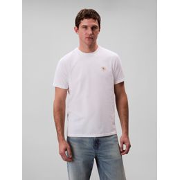 Herren T-Shirt "SS BADGE 30S JERSEY CLASSIC TEE", wei&szlig;, Gr. L, Calvin Klein Jeans, unifarben, Single Jersey, Obermaterial: 100% Baumwolle, Shirts,