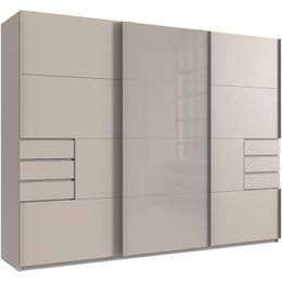 Schwebet&uuml;renschrank &raquo;Schwebet&uuml;renschrank Saigon&laquo; mit Glaselementen, 3 T&uuml;ren, 270cm breit Holzwerkstoff B/H/T: 270cm x 208cm x 64cm, Schubladen: 6 Stk.