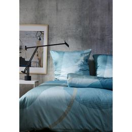 Apelt Bettw&auml;sche &raquo;Graphics&laquo; 2 Bettw&auml;sche-Set mit Rei&szlig;verschluss, Baumwoll-Satin, Digitaldruck blau Satin (Bio-Baumwolle), Bezug: 100% Baumwolle B/L: 