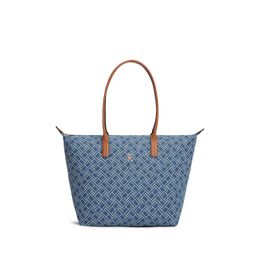 Tommy Hilfiger Damen Tragetasche &raquo;POPETTE TOTE DENIM FLAG&laquo; Damen Handtasche, Schultertasche, Shopper mit modischem TH-Logomuster blau B/H/T: 51cm x 