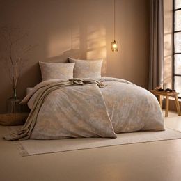 Estella Bettw&auml;sche &raquo;Moena&laquo; 2 beige Flanell, Bezug: 100% Baumwolle B/L: 155cm x 220cm, 1 Stk., 1 Stk., Flanell, B/L: 80cm x 80cm, 2