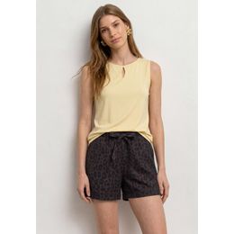 Street One Damen Shorts, schwarz, Gr. 46, Stoff, 100% Viskose, Hosen, mit allover Print
