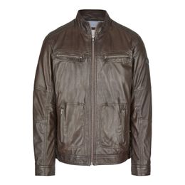 Bugatti Herren Winterjacke "BUFIDELIO", braun, Gr. 56, uni, Obermaterial: 100% Lammleder LEL. Futter: 100% Baumwolle CO. 100% Baumwolle CO., Jacken,