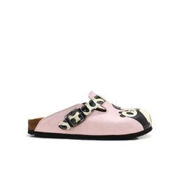 Goby Clogs 'Women Calceo Pink Clogs WCAL5446 with panda design' Damen Gr&ouml;&szlig;e 37 pink