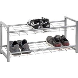 HAKU Schuhregal &raquo;Schuhaufbewahrung&laquo; rechteckig - aus Metall Grau - B/T/H 80/30/38 cm grau Metall, Stahl B/H/T: 80cm x 38cm x 30cm