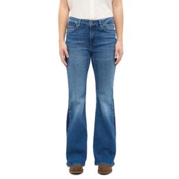 Mustang Damen Comfort-fit-Jeans "Damen Style Shelby Flared", blau, Gr. 27, unifarben, Denim/Jeans, 98% Baumwolle, 2% Elasthan, Jeans