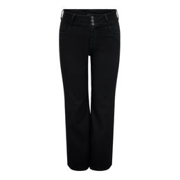 Only CARMAKOMA Damen High-waist-Jeans "CARANNA HW WIDE BLACK DNM NOOS", schwarz, Gr. 48, unifarben, Denim/Jeans, Obermaterial: 53% Viskose, 29%